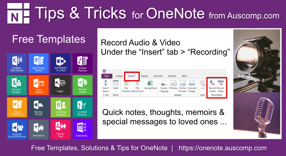 Tips And Tricks For OneNote Users Record Audio Notes Video And Images 