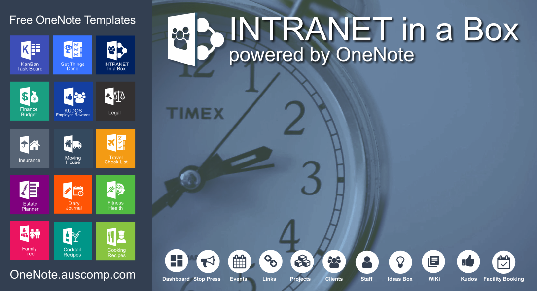 Intranet in a Box powered by OneNote
