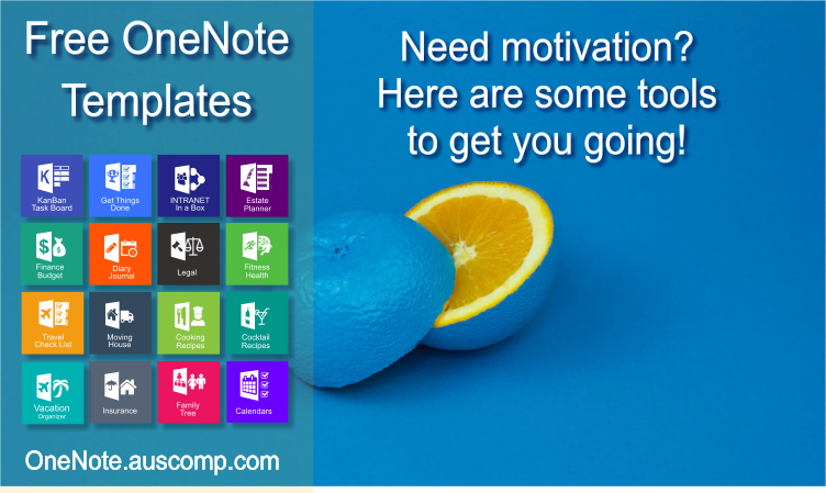Medley of Free & Pro MS OneNote templates. KanBan, GTD, Planners, Teams ...