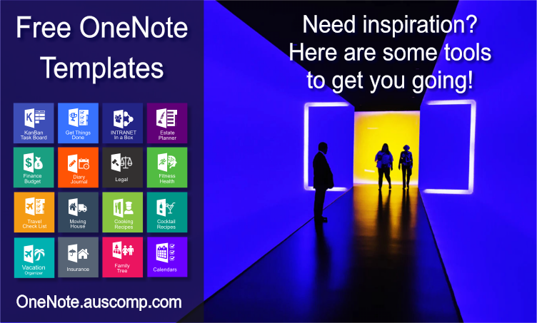 Medley of Free & Pro MS OneNote templates. KanBan, GTD, Planners, Teams ...