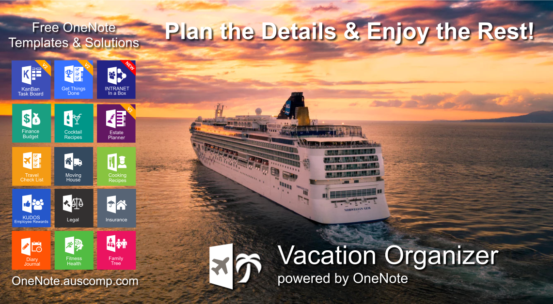 Vacation Organizer for OneNote. Plan the Details & Enjoy the Rest ...