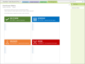 OneNote Eisenhower Matrix - Templates for OneNote by Auscomp.com