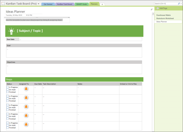 OneNote Ideas Planner - Productivity Solutions by Auscomp.com