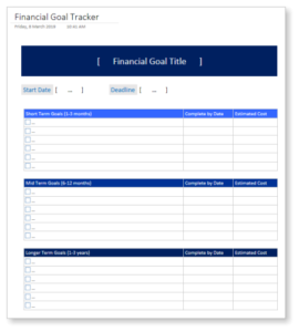 GTD Smart Goals (Financial Goal Tracker) - Productivity Solutions by ...