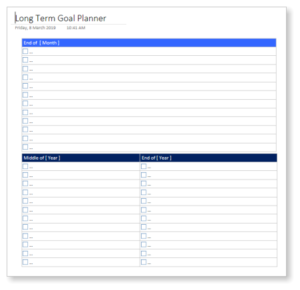 GTD Smart Goals Long Term Goal Planner) - Productivity Solutions by ...