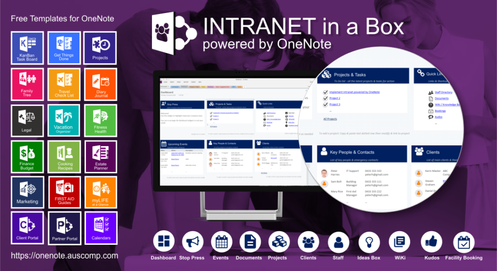 Intranet powered by OneNote V4a - Productivity Solutions by Auscomp.com