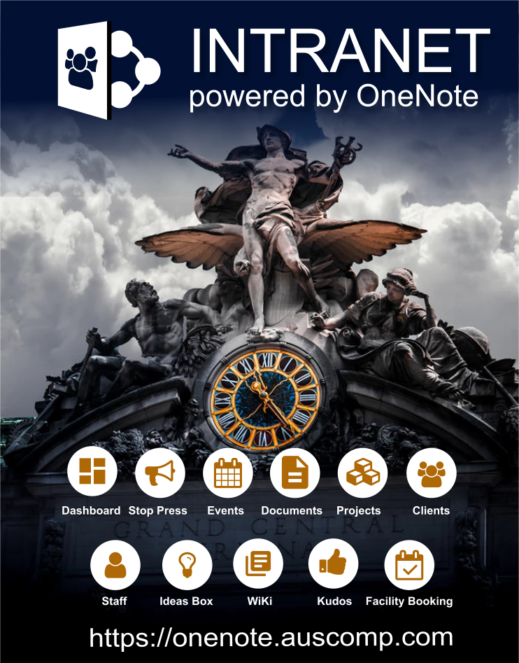 Intranet powered by OneNote. Dashboard, Projects, Safety Locker ...