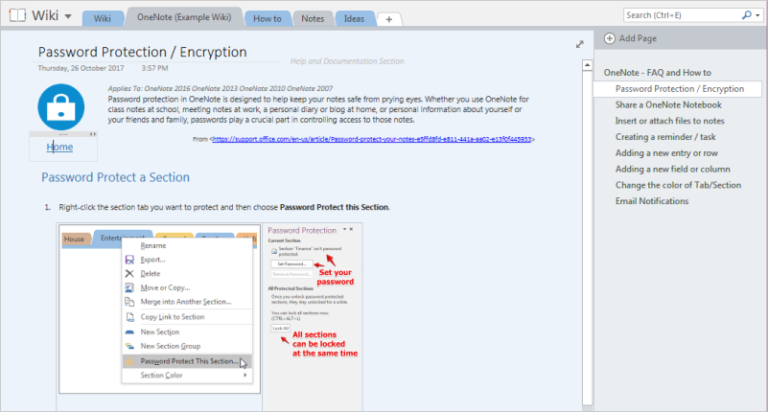 OneNote Wiki Templates