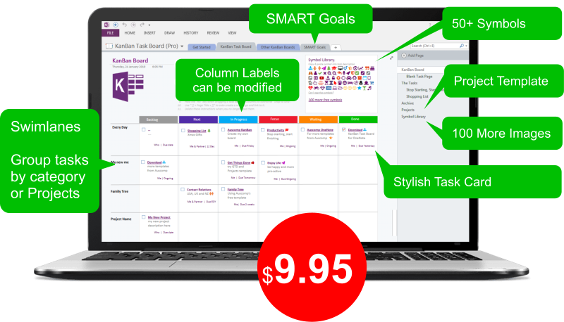 KanBan PRO for OneNote - Productivity Solutions by Auscomp.com