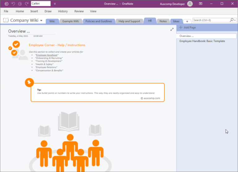 Company Wiki for OneNote