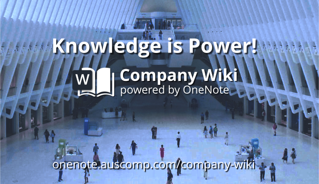 Company Wiki powered by OneNote