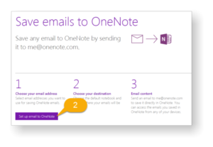 Use email to save notes to OneNote
