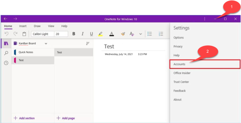 Use OneNote with multiple accounts (Personal and Business or School ...