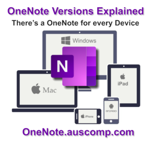 OneNote Versions Explained - Templates for OneNote by Auscomp.com