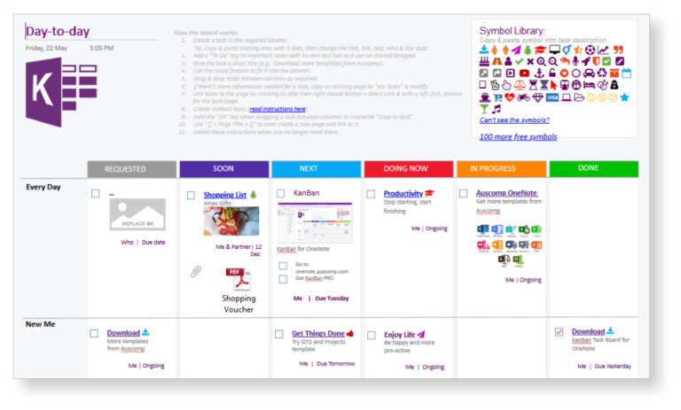 KanBan Board for OneNote - Visualize Your Tasks & Projects