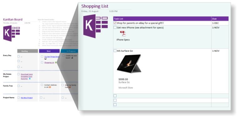 KanBan Board for OneNote - Visualize Your Tasks & Projects