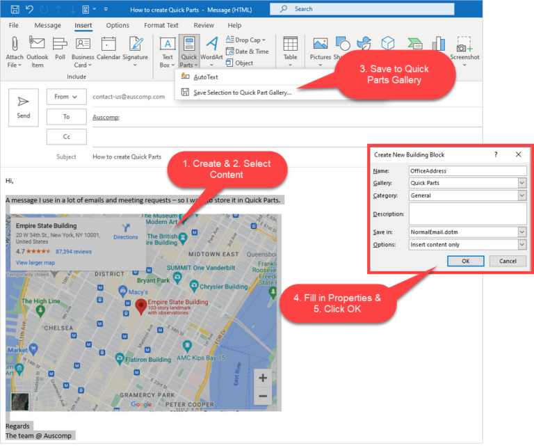 Quick Parts Outlook's & Word's Hidden Gem