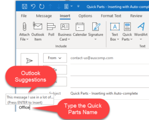 Quick Parts Outlook's & Word's Hidden Gem