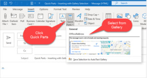 Quick Parts Outlook's & Word's Hidden Gem