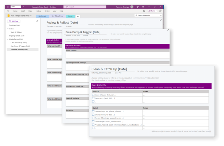 Get Things Done (GTD) powered by OneNote